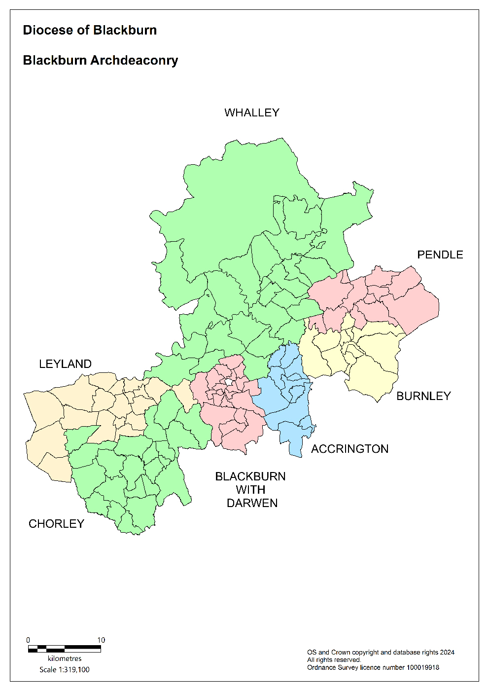 Blackburn Archdeaconry Boundary Map | The Diocese of Blackburn