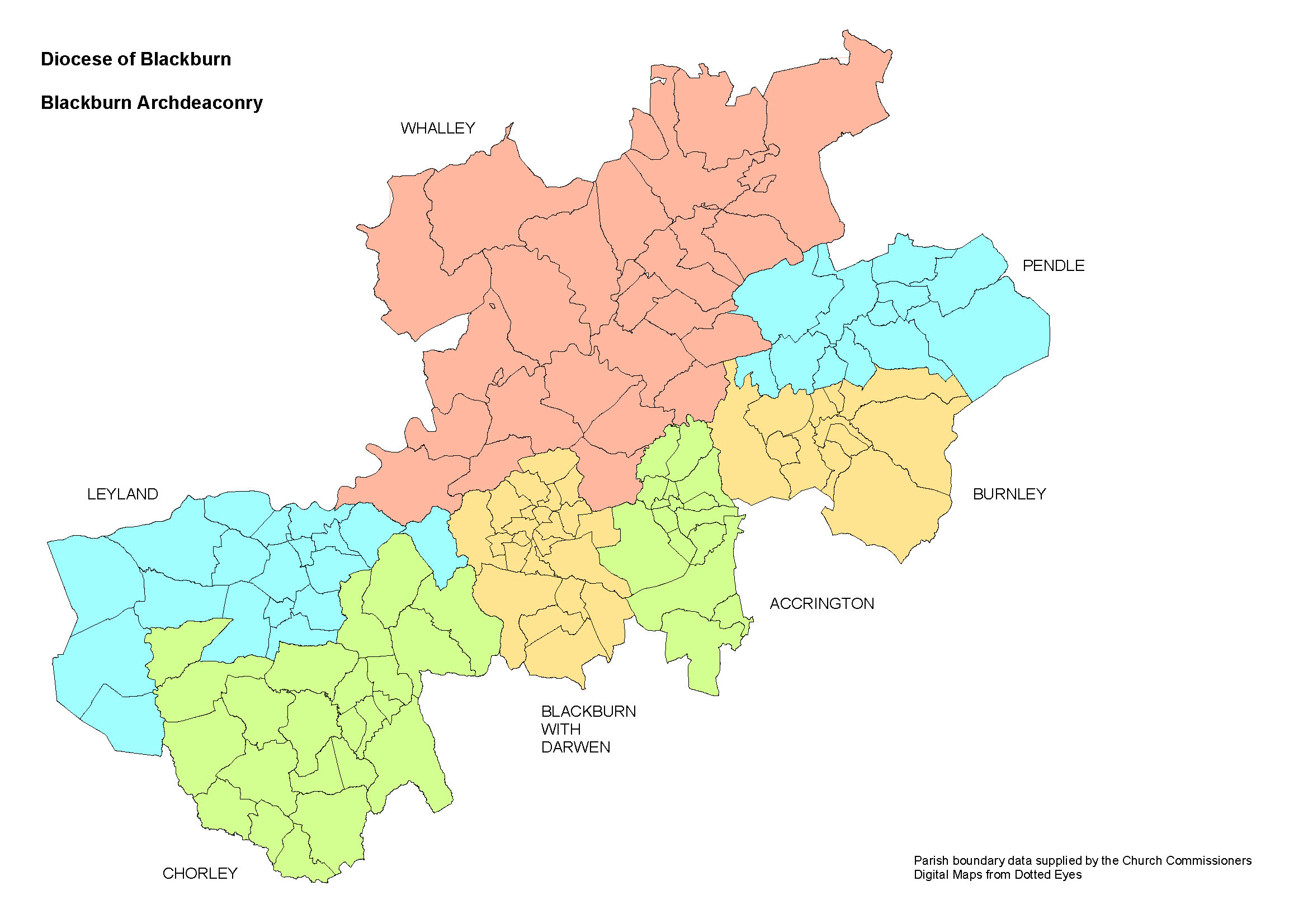 Blackburn Archdeaconry Boundary Map | The Diocese of Blackburn