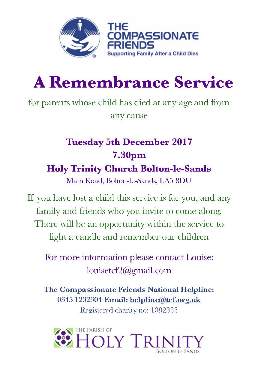 A Remembrance Service - Bolton-le-Sands Holy Trinity | The Diocese of ...